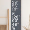 Nautical COORDINATES Sign > Vintage Art Print Old, Boat Oars, Gray Blue ...