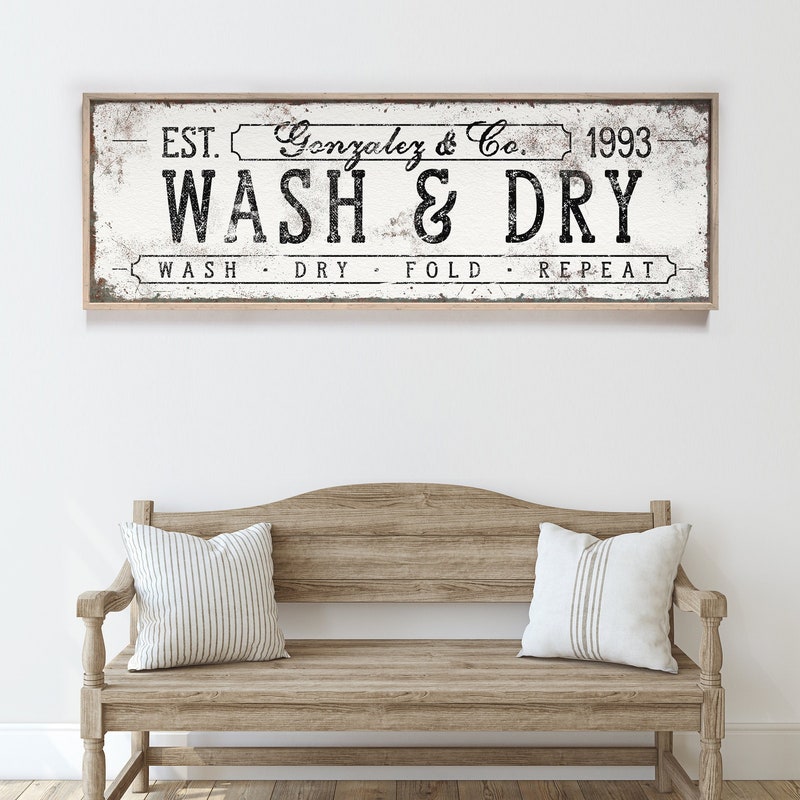 Wash and Dry Sign - Etsy