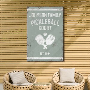 Personalized PICKLEBALL COURT Sign With Paddles, Custom Text, Year ...