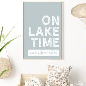 Harbor Blue "on LAKE Time" Sign > Vintage Great Salt Lake Wall Art for ...