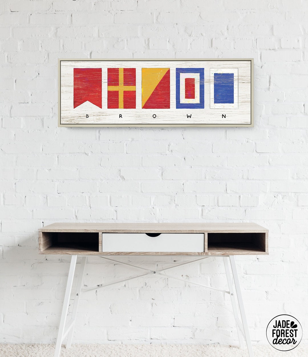 Custom Nautical Flags Sign, Large Personalized Canvas Print for Above ...