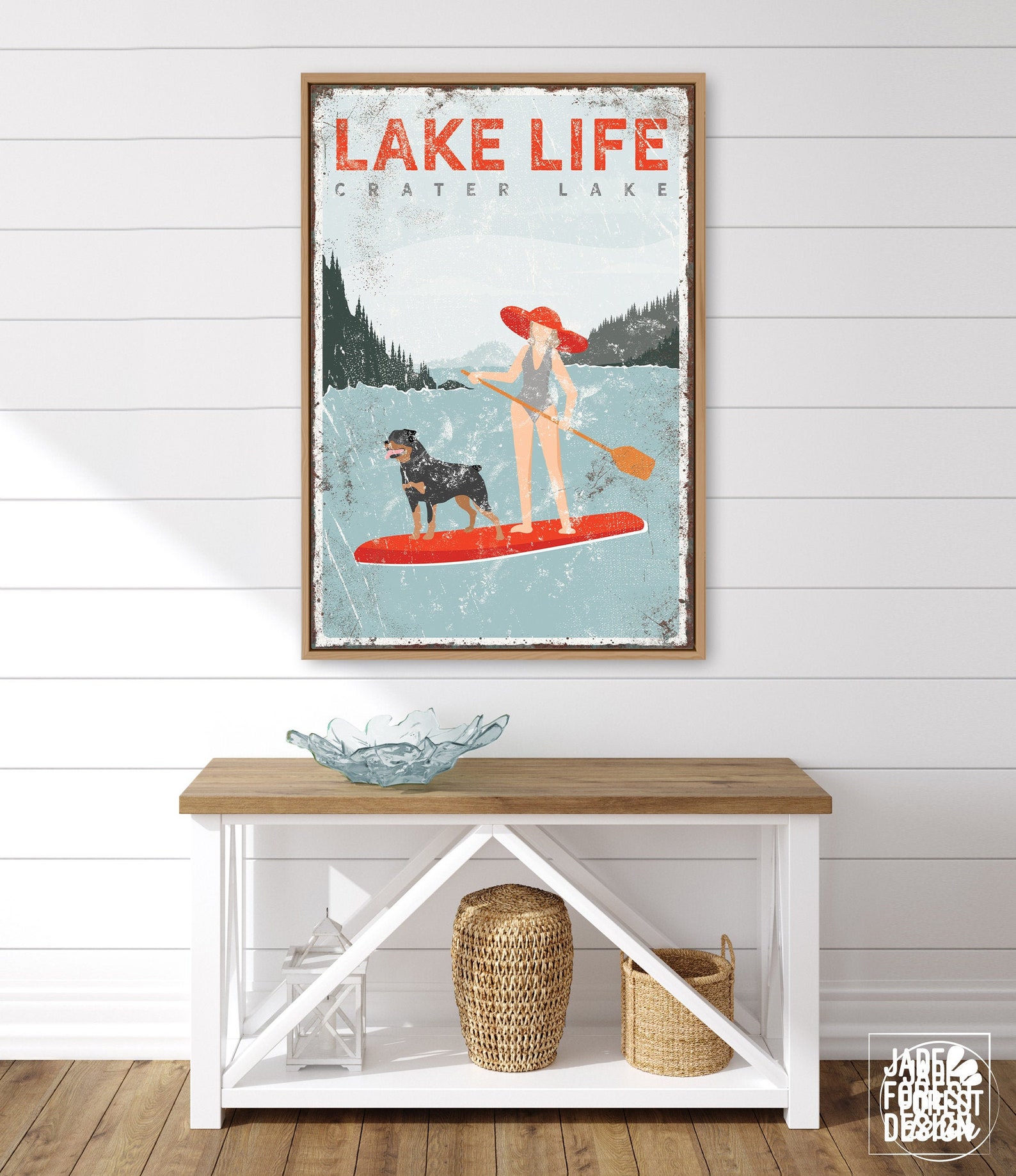 Vintage LAKE LIFE Sign Custom Lake House Wall Art SUP | Etsy