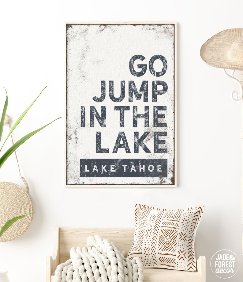 Go Jump in the Lake Poster Custom Vintage Canvas Print - Etsy