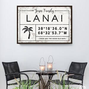 Personalized LANAI Sign, Personalized Last Name Canvas, Lanai Signs for ...