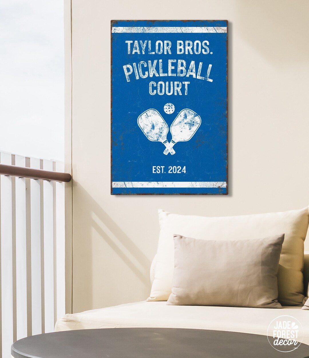Personalized COURT Sign With PICKLEBALL Paddles Icon, Custom Text ...