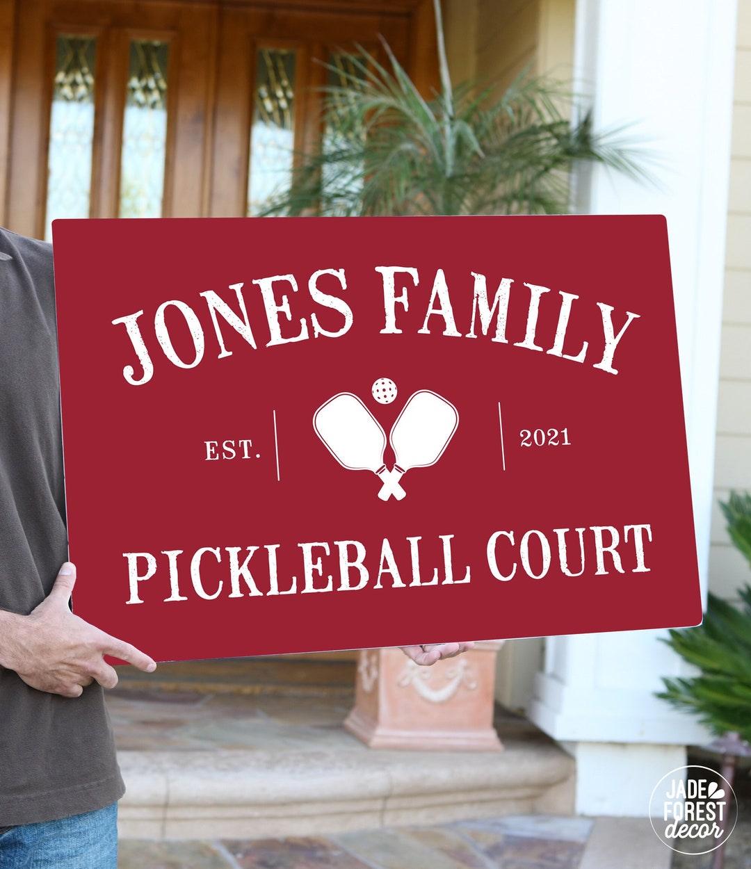 Dark Red PICKLEBALL COURT Sign, Gift for Pickleball Lovers, Can Be ...
