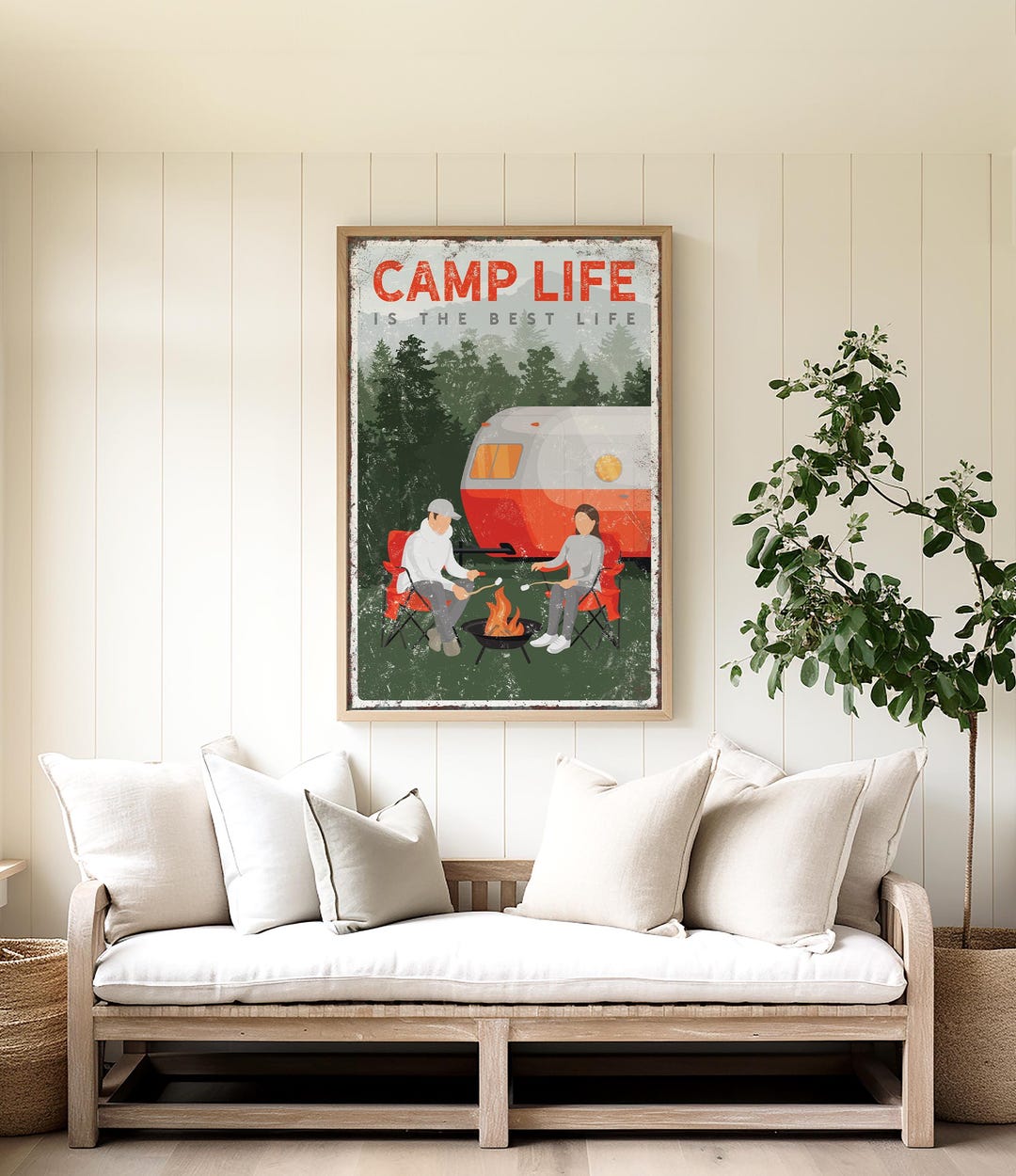 Vintage CAMP LIFE Sign, Camping Decor for Camper or RV, Personalized ...