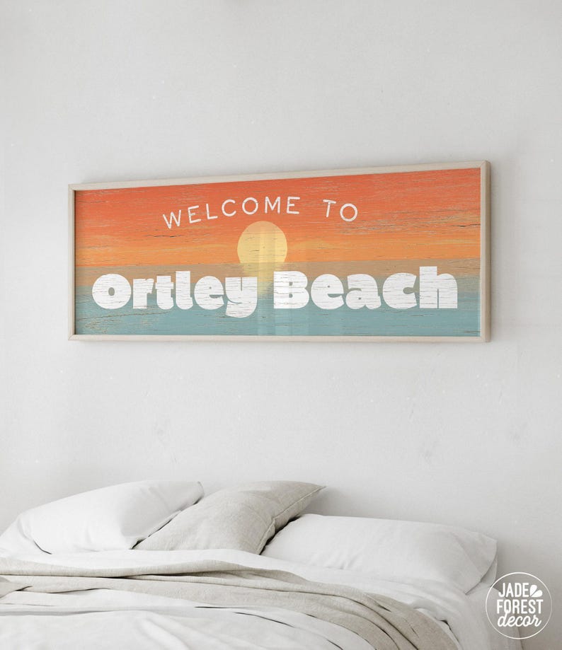 Ocean City Welcome Sign: Coastal Vintage Decor (custom Text, Multiple ...