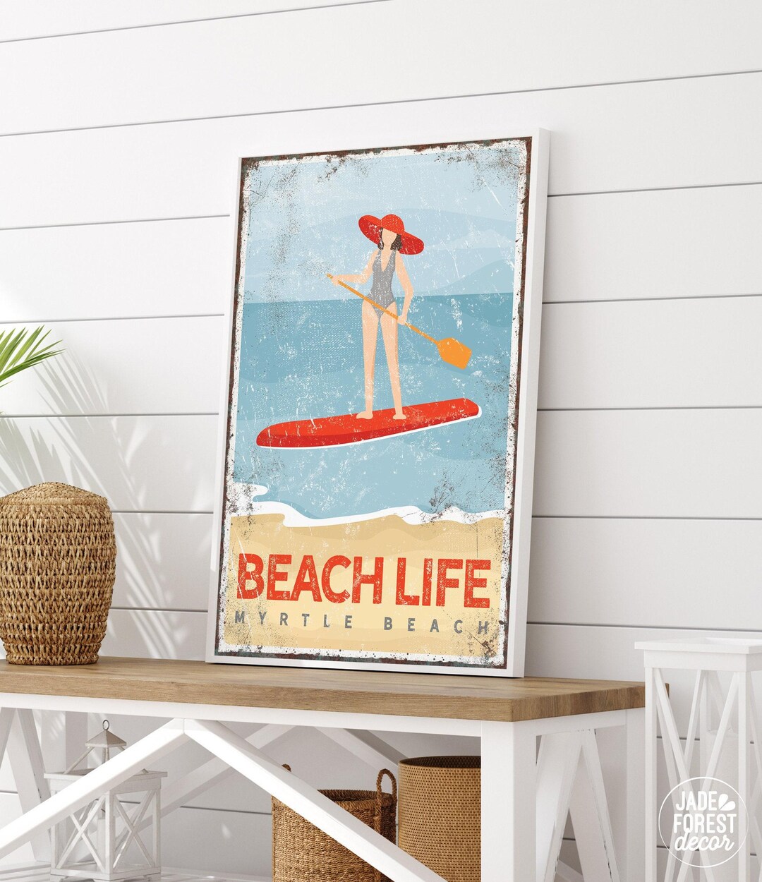 Rustic Beach Life Sign - Custom Town and Skin Tone Art - Etsy