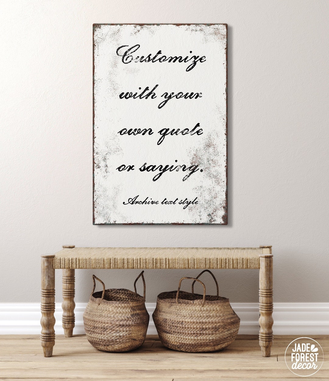 Farmhouse Quote Sign for Living Room • custom Text Canvas Wall Art ...