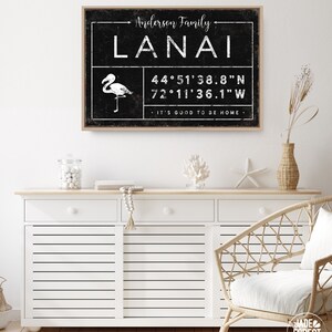 Personalized LANAI Sign, Personalized Last Name Canvas, Lanai Signs for ...