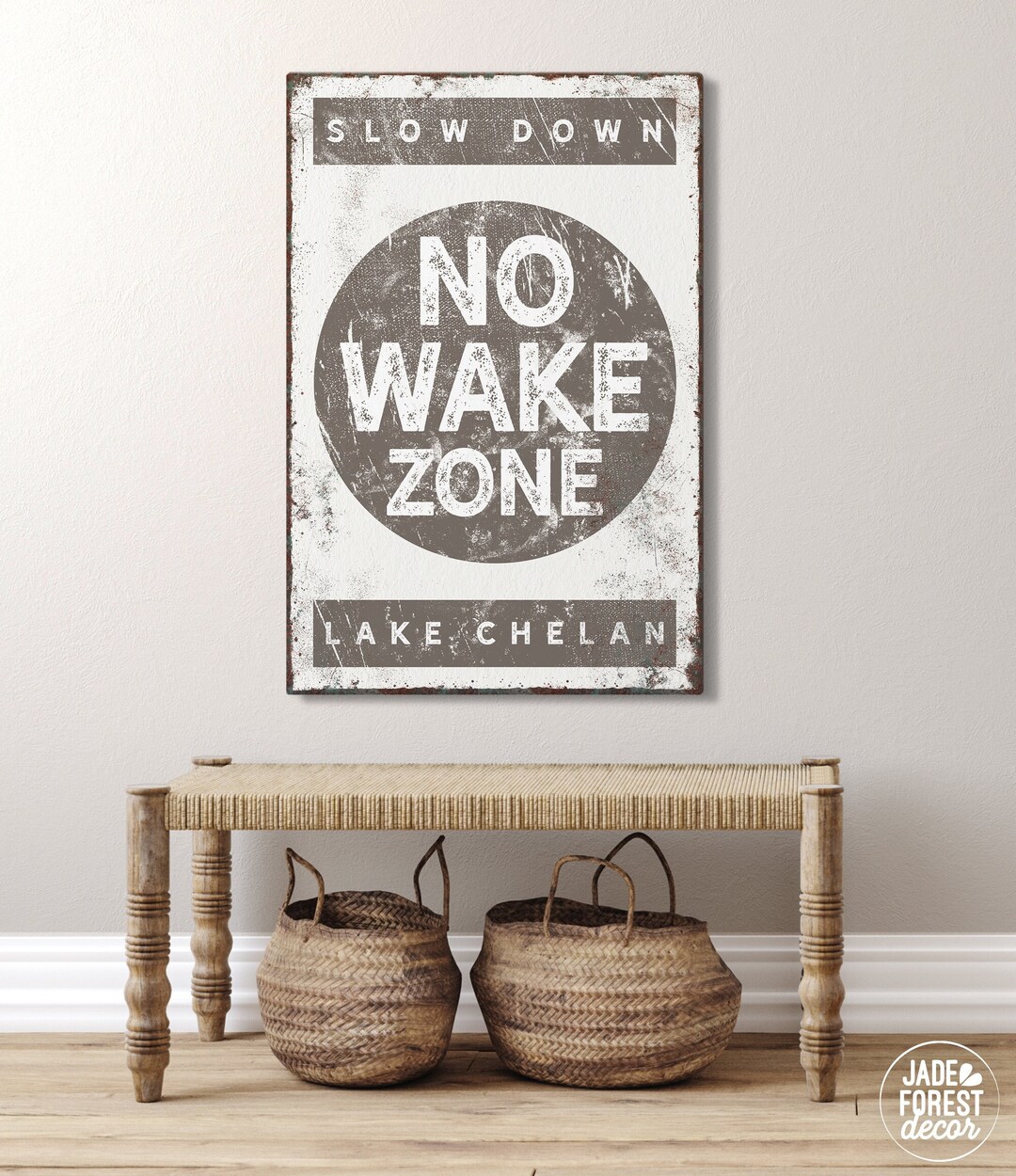 Rustic Lakehouse No Wake Zone Sign, Vintage Style (custom Lake Name) - Etsy