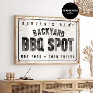 Personalized Backyard Barbecue Sign, Waterproof Metal BBQ Sign for ...