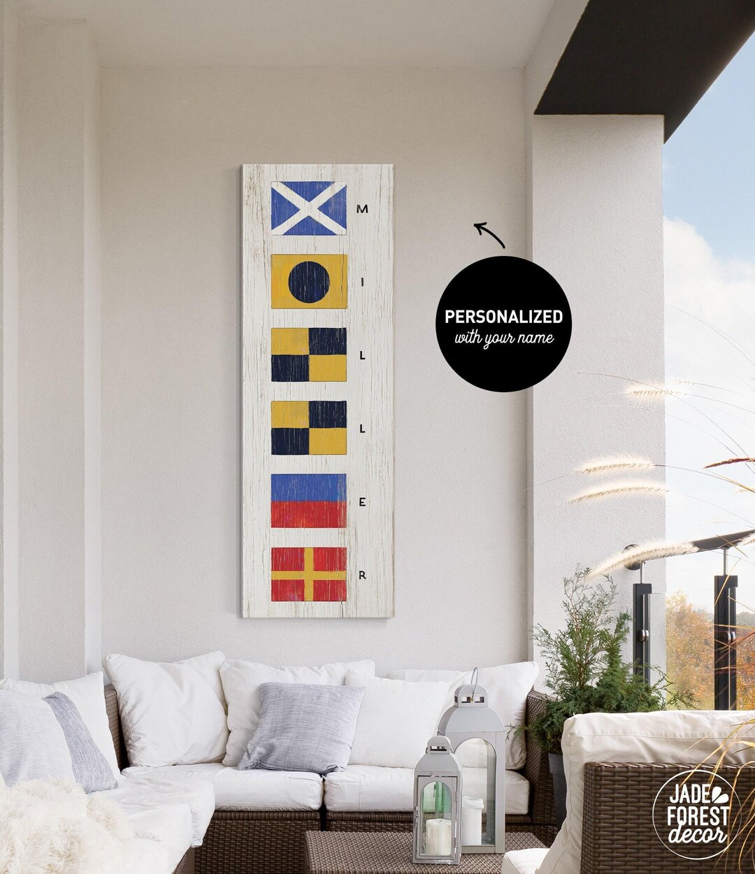 Custom Nautical Flag Wall Art - Personalized Coastal Decor - Etsy
