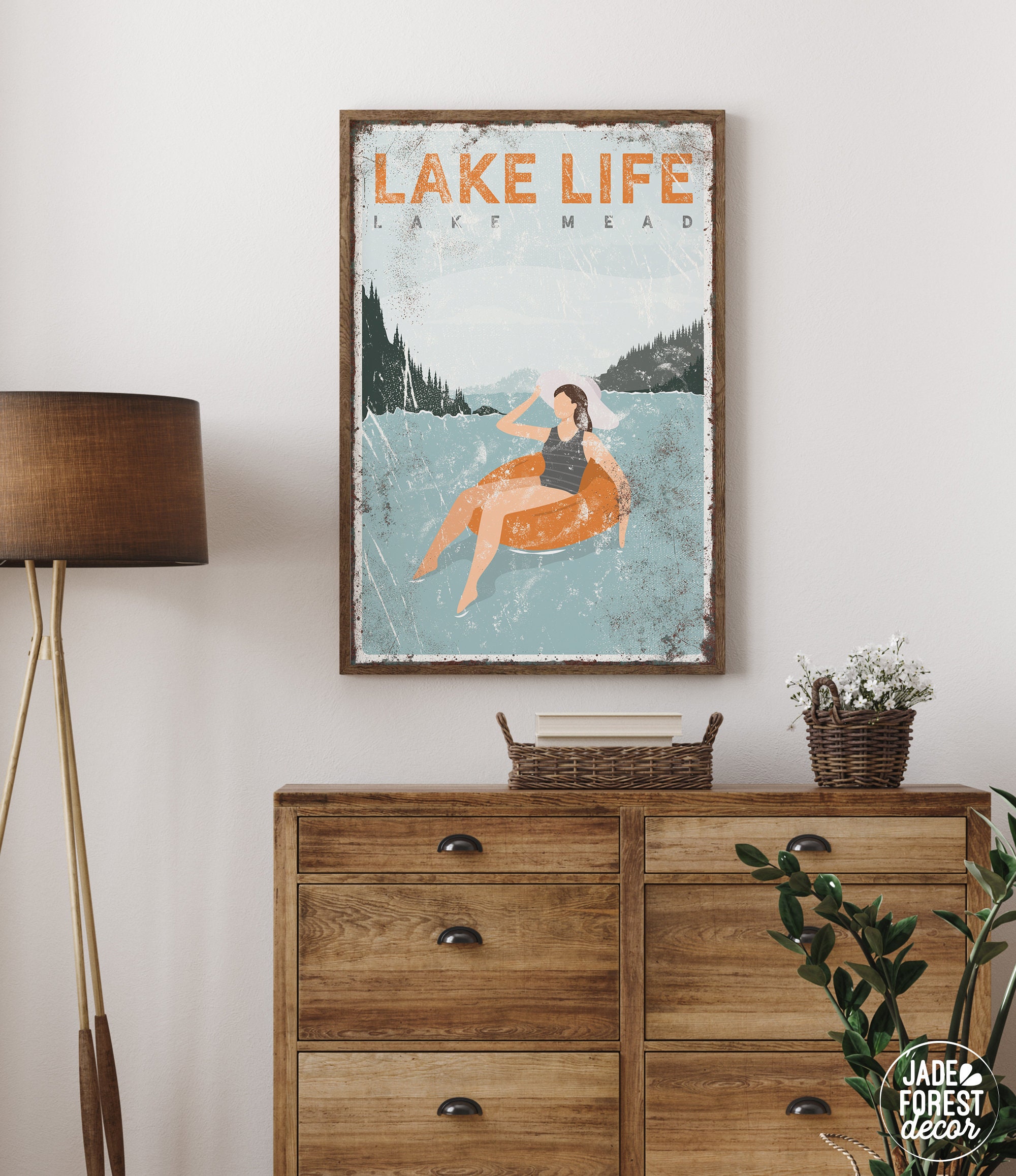 Navy LAKE LIFE Sign Personalized Nautical Blue Lake House - Etsy