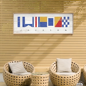 Custom Nautical Flags Sign, Sailing Flags Last Name Personalized Gift, Nautical Wall Art for ...