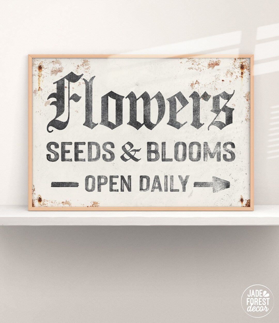 Vintage FLOWERS Sign • Rustic White Flower Market Canvas • Extra Large ...