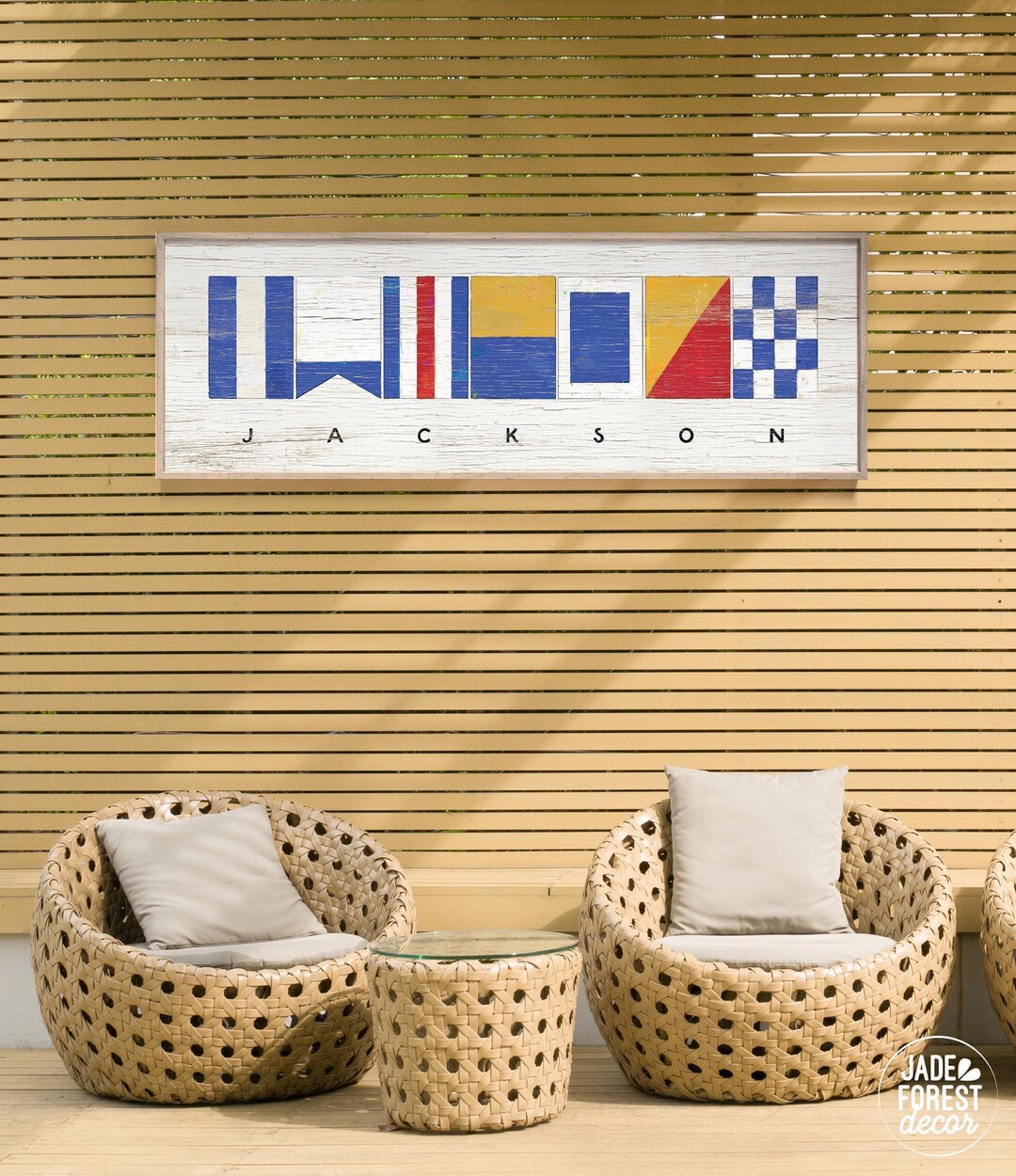 Nautical Flags Wall Sign: Personalized Sailing Art - Rustic Wood Frame ...