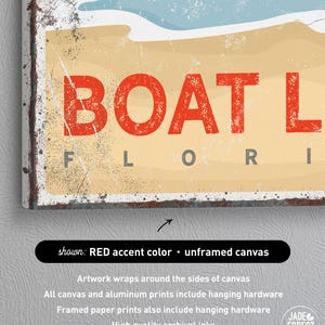 Vintage BOAT LIFE Poster, Custom Beach Sign With Couple on Pontoon Boat ...