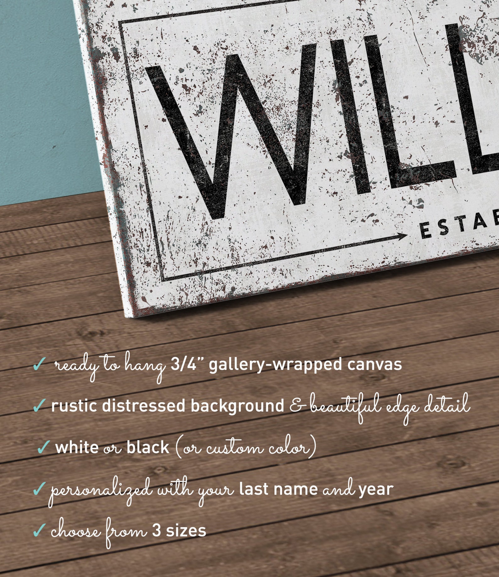 Rustic LAST NAME SIGN Modern Farmhouse Sign Established Year - Etsy