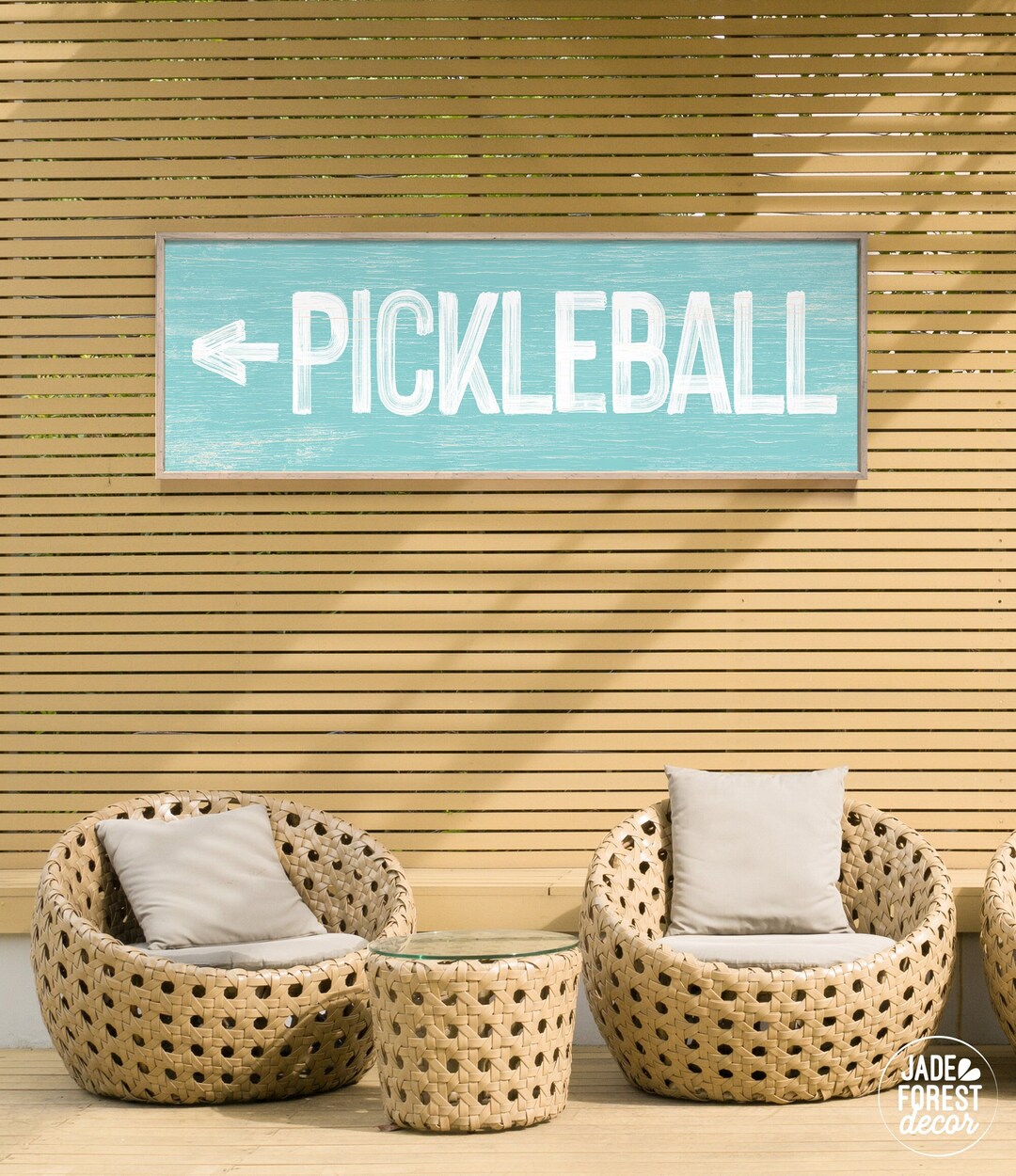 Vintage PICKLEBALL Sign for Above Door, Aqua Blue Pickleball Sign With ...