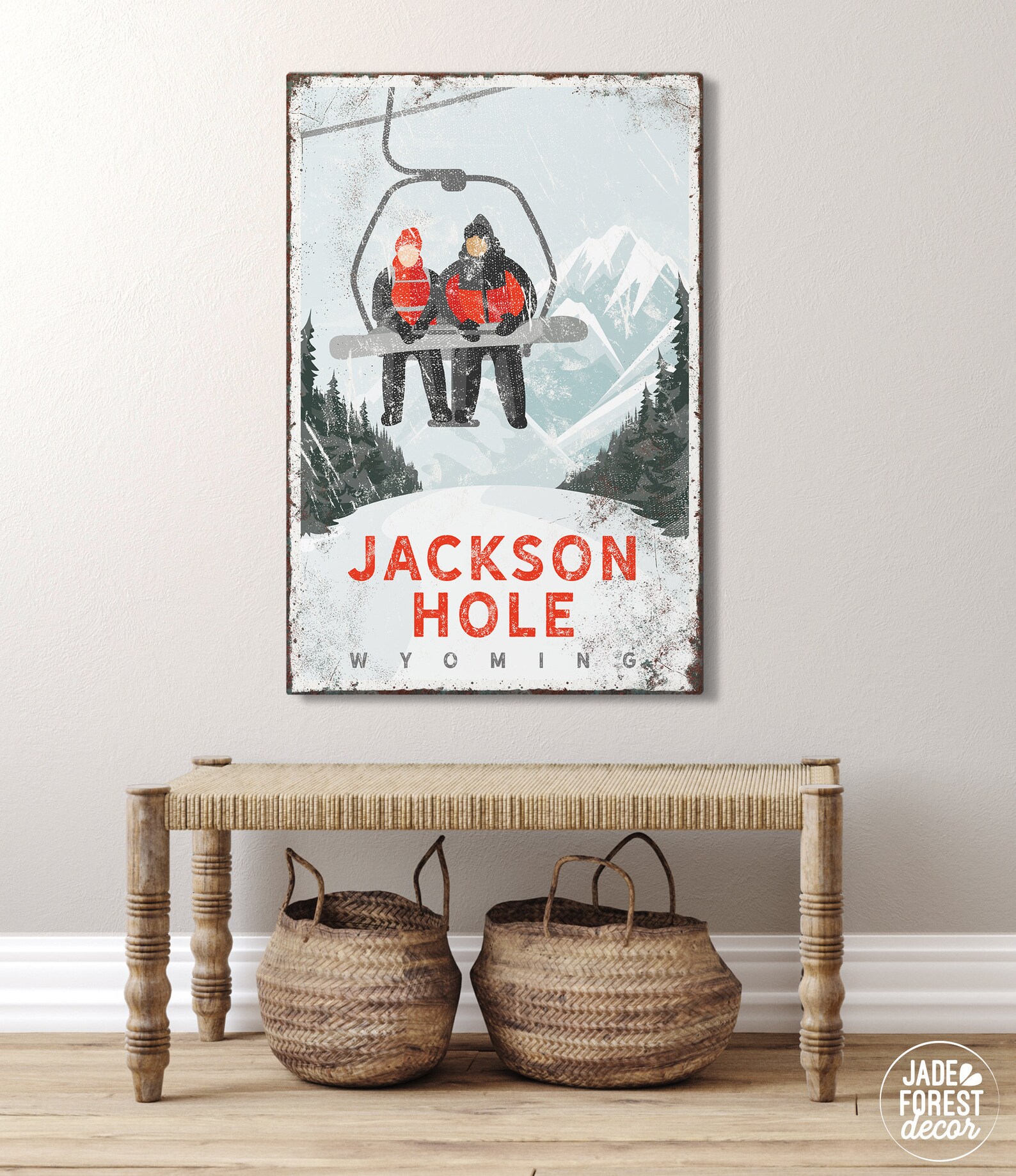 Vintage Snowboarding Poster Distressed Winter Mountain - Etsy