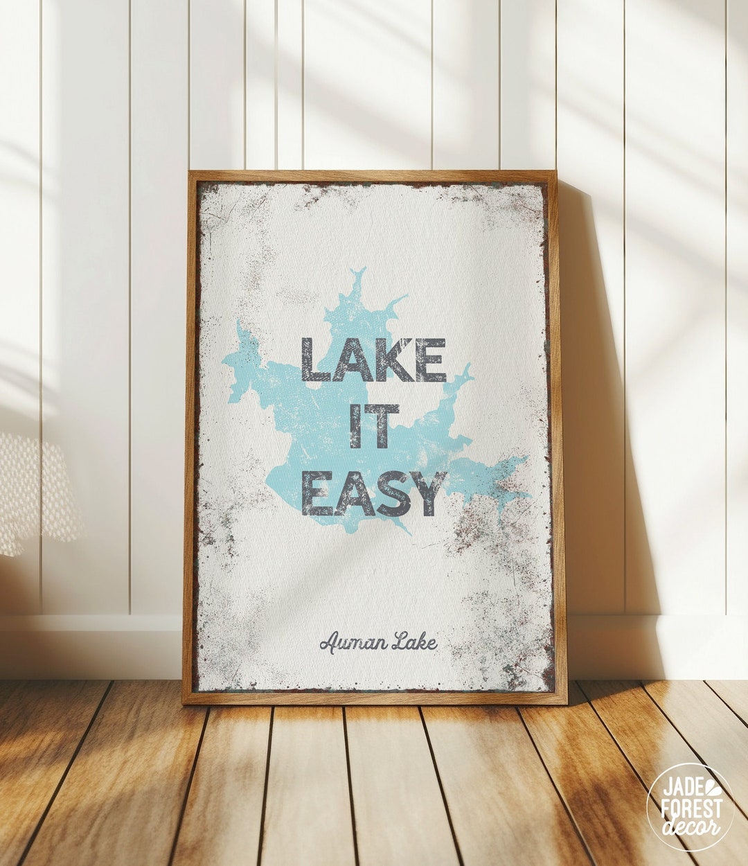 Rustic LAKE IT EASY Canvas Print, Choose Your Lake, Auman Lake North ...