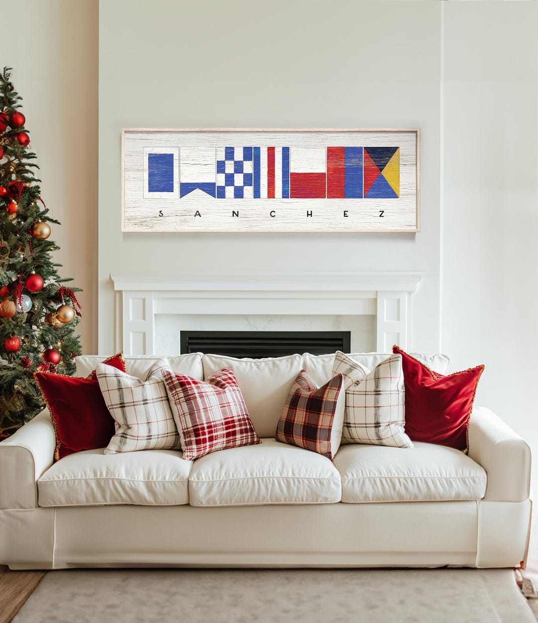Personalized Nautical Flag Name Sign, Coastal Wall Decor, Rustic Wooden ...