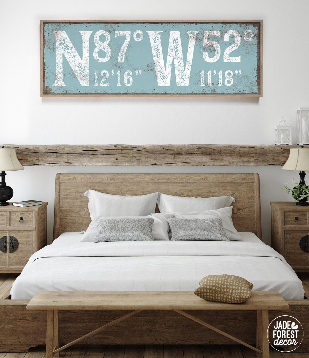 Tide and White Vintage Typography Wall Art Print, Tide Blue GPS ...