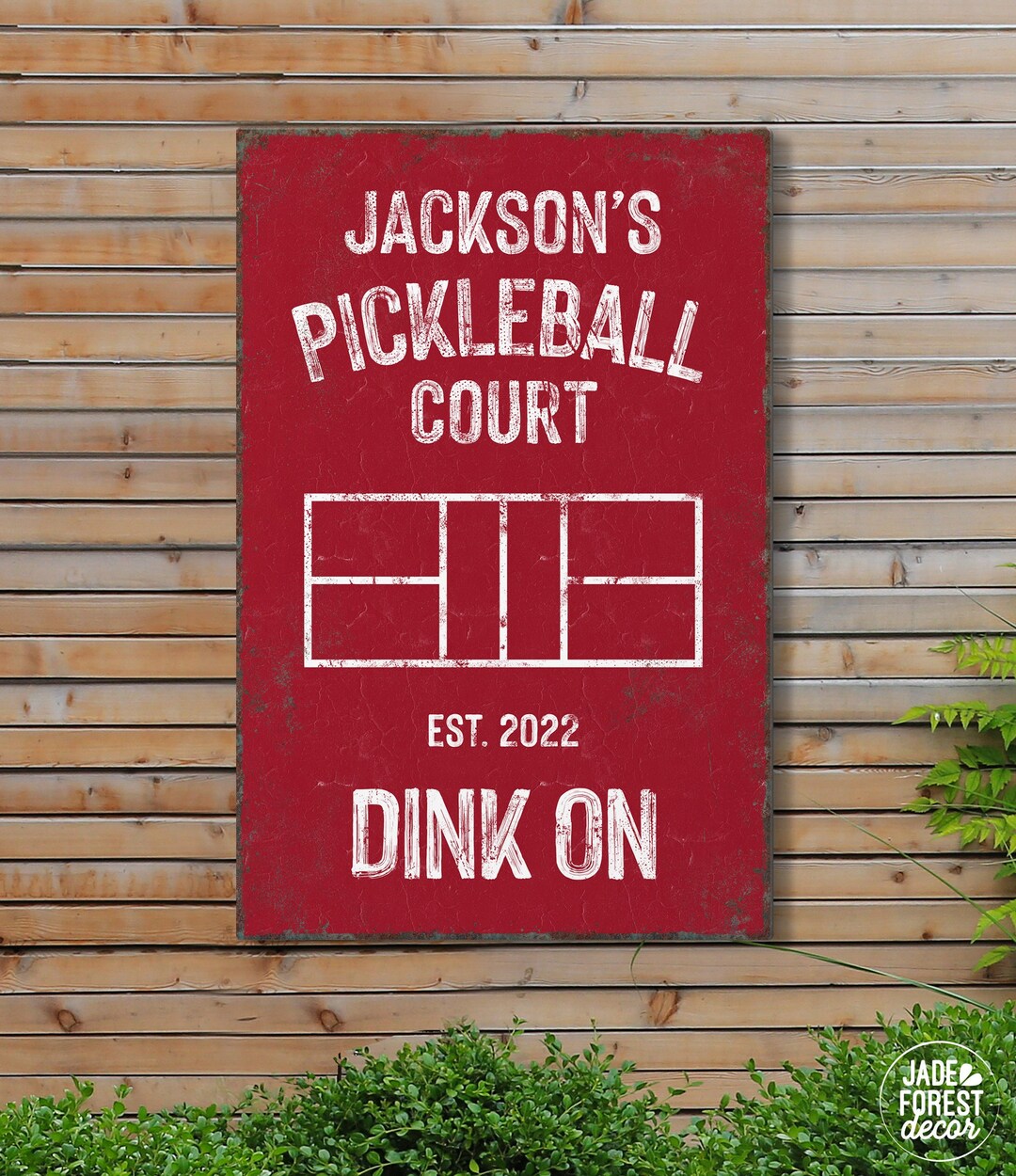 Red Personalized PICKLEBALL GIFT, Personalized COURT Sign, Custom Name ...