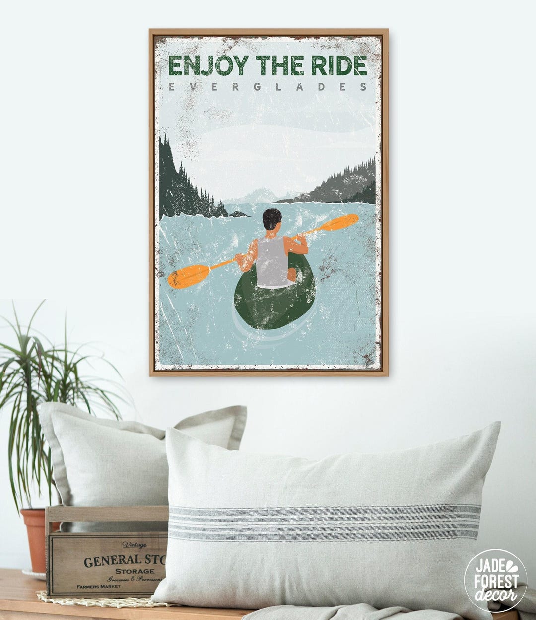 Personalized Kayaking Sign for Vintage Lake House Decor. Forest Green ...