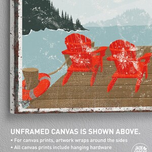 Vintage DOCK TIME is the Best Time Sign, Red Adirondack Chairs Poster ...