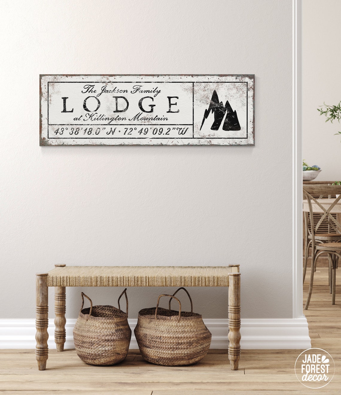 Mountain LODGE Sign With Latitude & Longitude Faux Rusty - Etsy