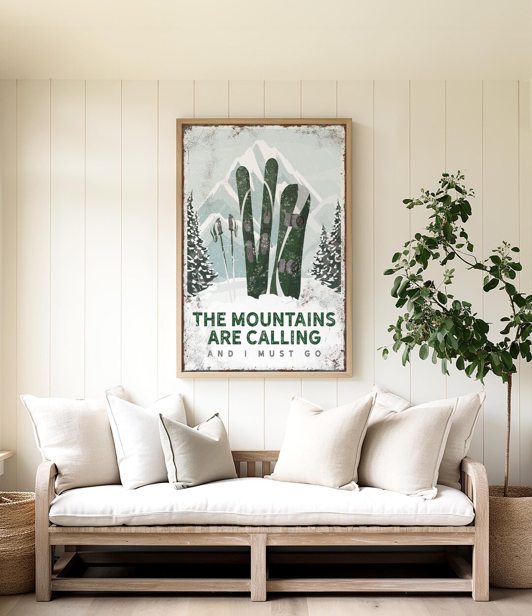 No Friends on Powder Day Poster, Custom Winter Home Decor, Framed Ski ...