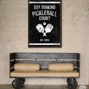 Personalized PICKLEBALL COURT Sign With Paddles, Custom Text, Year ...