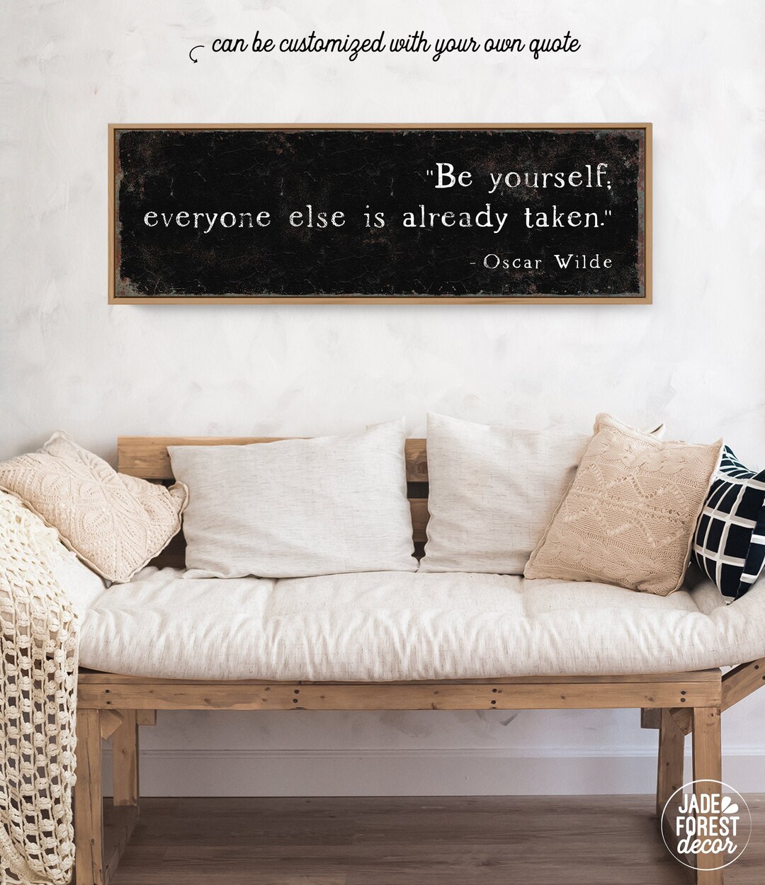 Be Yourself Art Print on Black > Vintage Sign With Custom Quote or ...