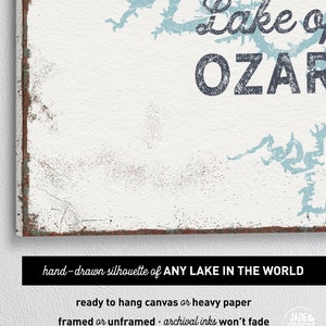 LAKE of the OZARKS Sign > Personalized Framed Canvas Print for ...