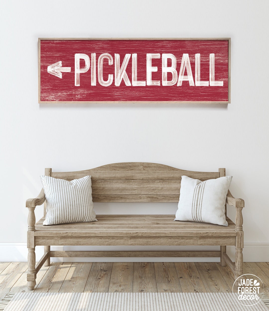 Vintage PICKLEBALL Sign for Above Door, Dark Red Pickleball Sign With ...