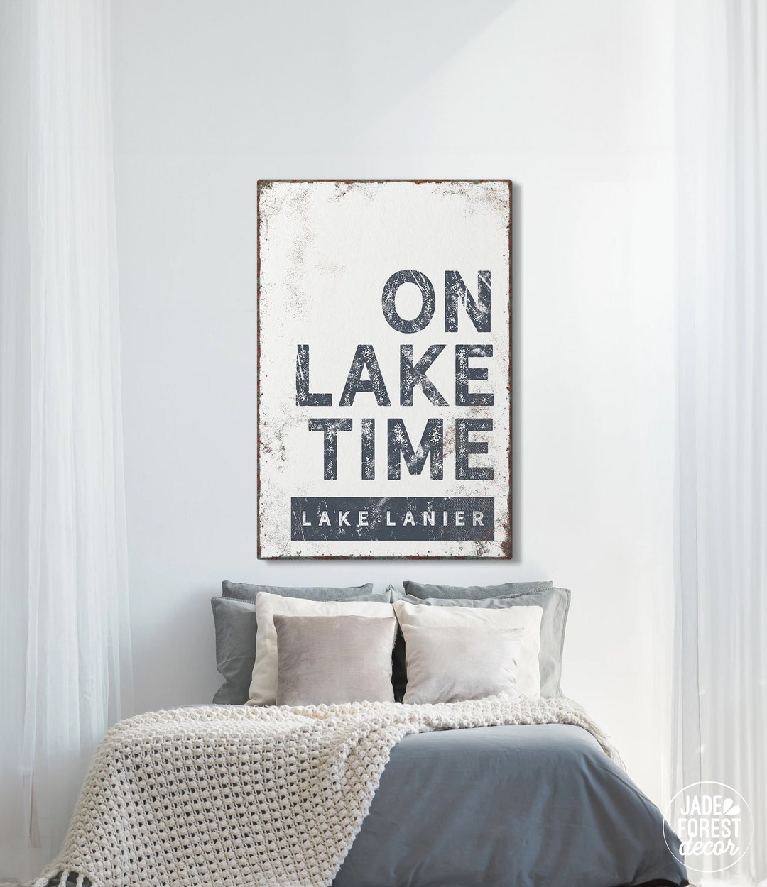 Hale Navy "on LAKE Time" Sign > Vintage Lake Lanier Wall Art for ...