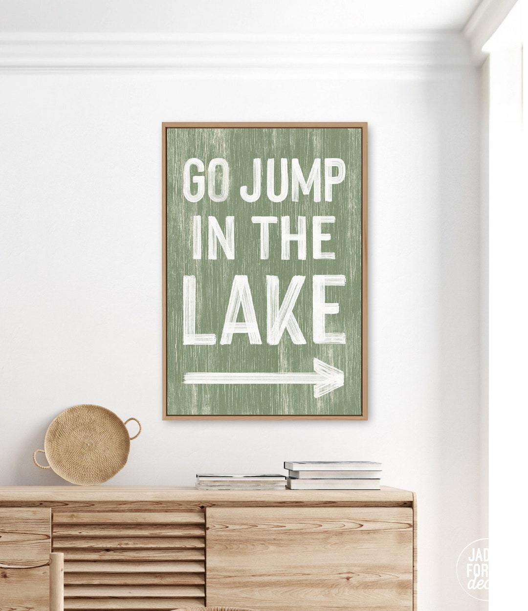 Go Jump in the LAKE Sign, Seagrass LAKE HOUSE Decor, Coastal Wall Art ...