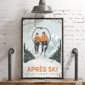 THINK SNOW Print for Ski House Decor, Ski Lodge Sign on Canvas ...