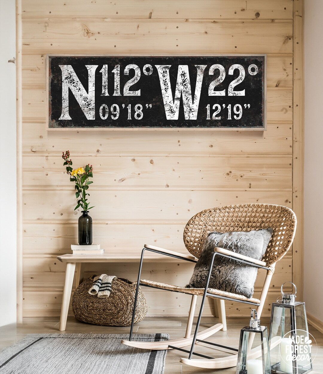 Custom COORDINTAES SIGN, Latitude & Longitude Canvas Sign in White on ...