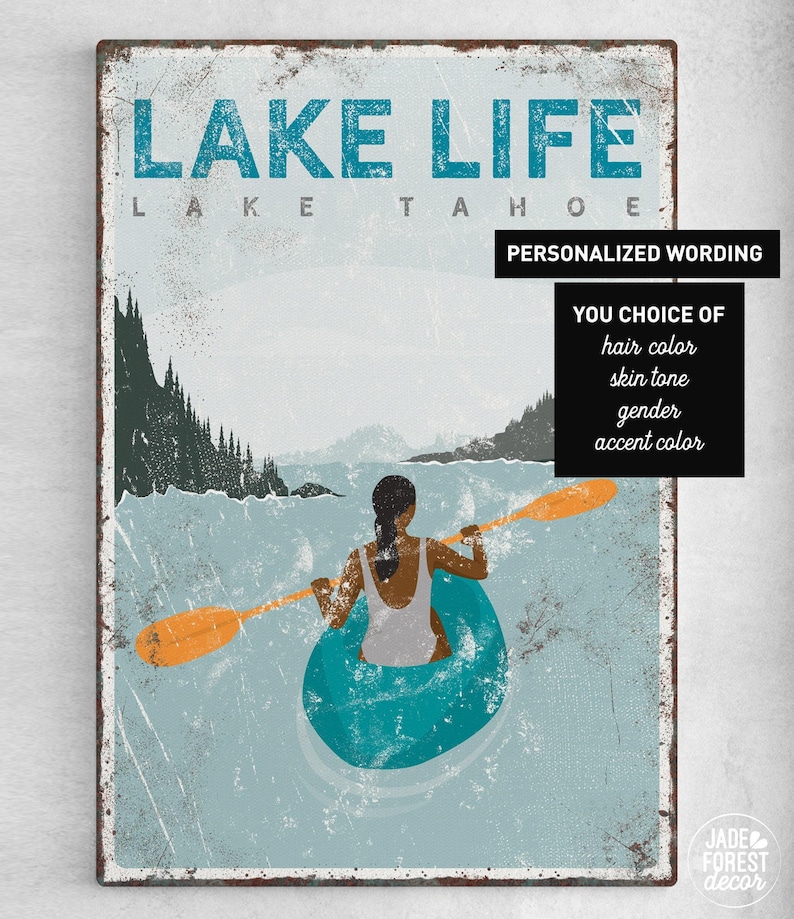 Vintage Lake Life Sign, Rustic Cabin Decor (custom Text Options) - Etsy