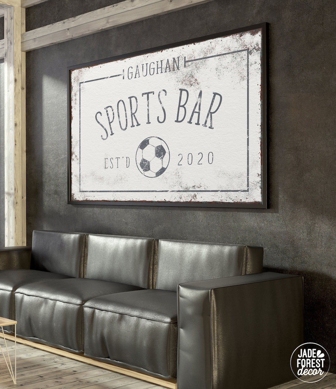 Personalized SPORTS BAR Sign > Vintage Home Bar Wall Art, Custom Soccer ...