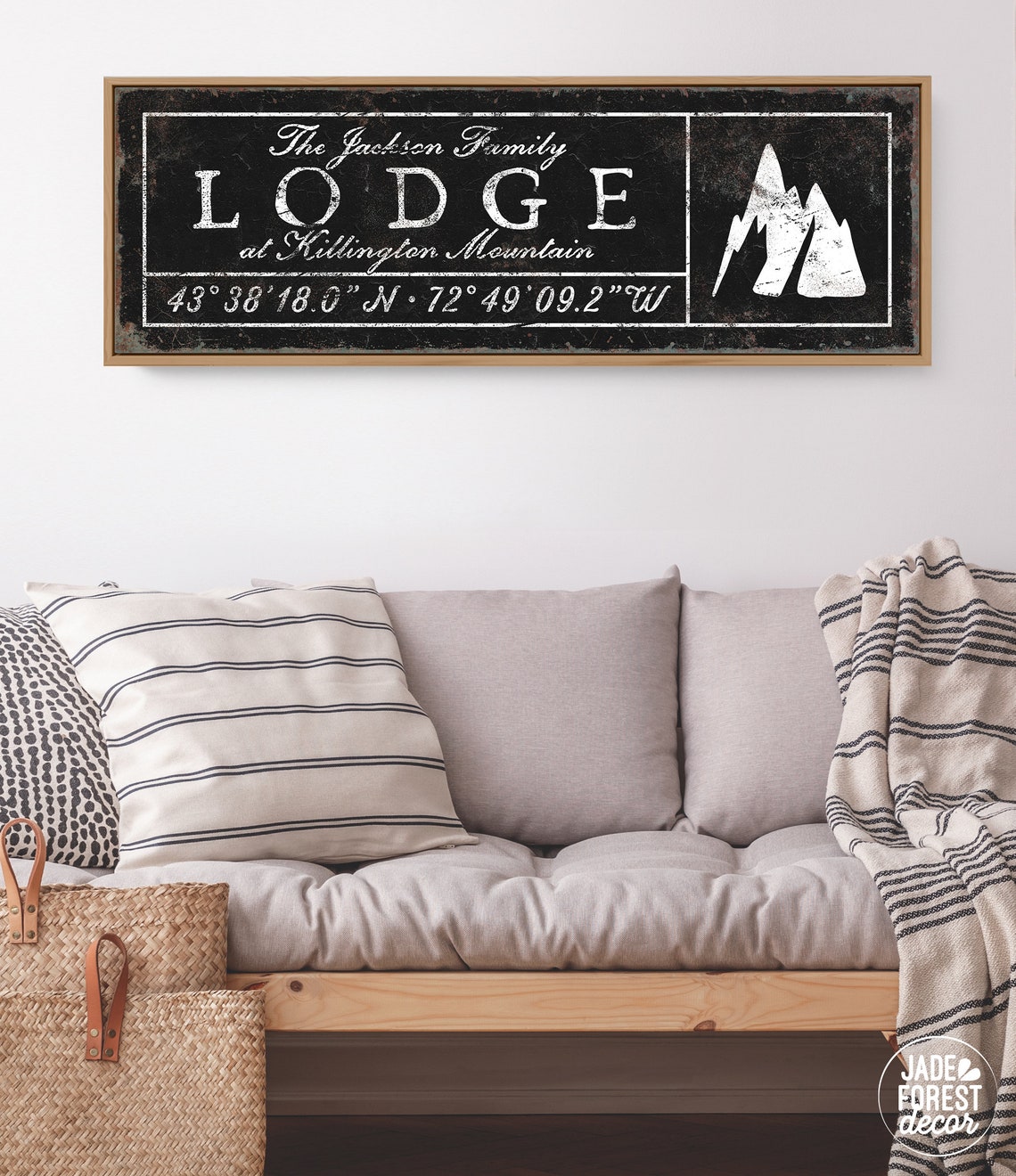 Mountain LODGE Sign With Latitude & Longitude Faux Rusty - Etsy