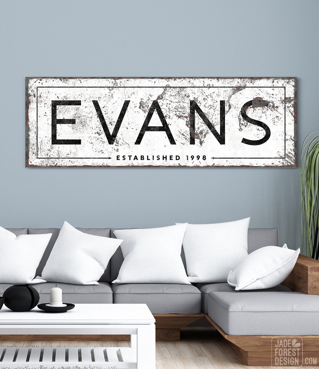 Rustic LAST NAME SIGN, Modern Farmhouse Sign, Established Year Sign ...
