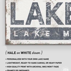 Hale Lake Michigan Sign • nautical LAKE LIFE Canvas • navy Blue Lake ...
