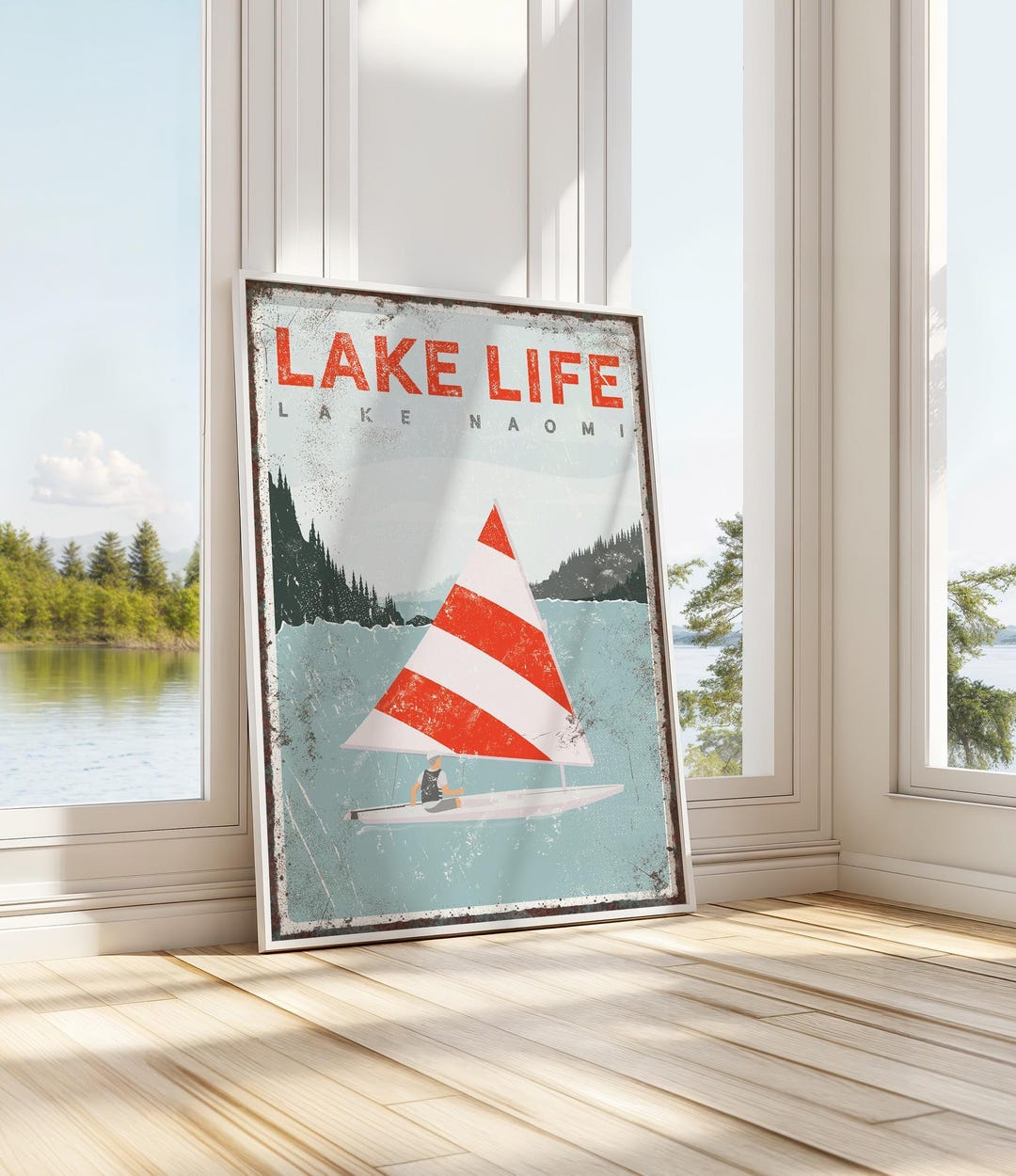 Custom Lake Life Sign - Vintage Sailboat, Personalized Design - Etsy
