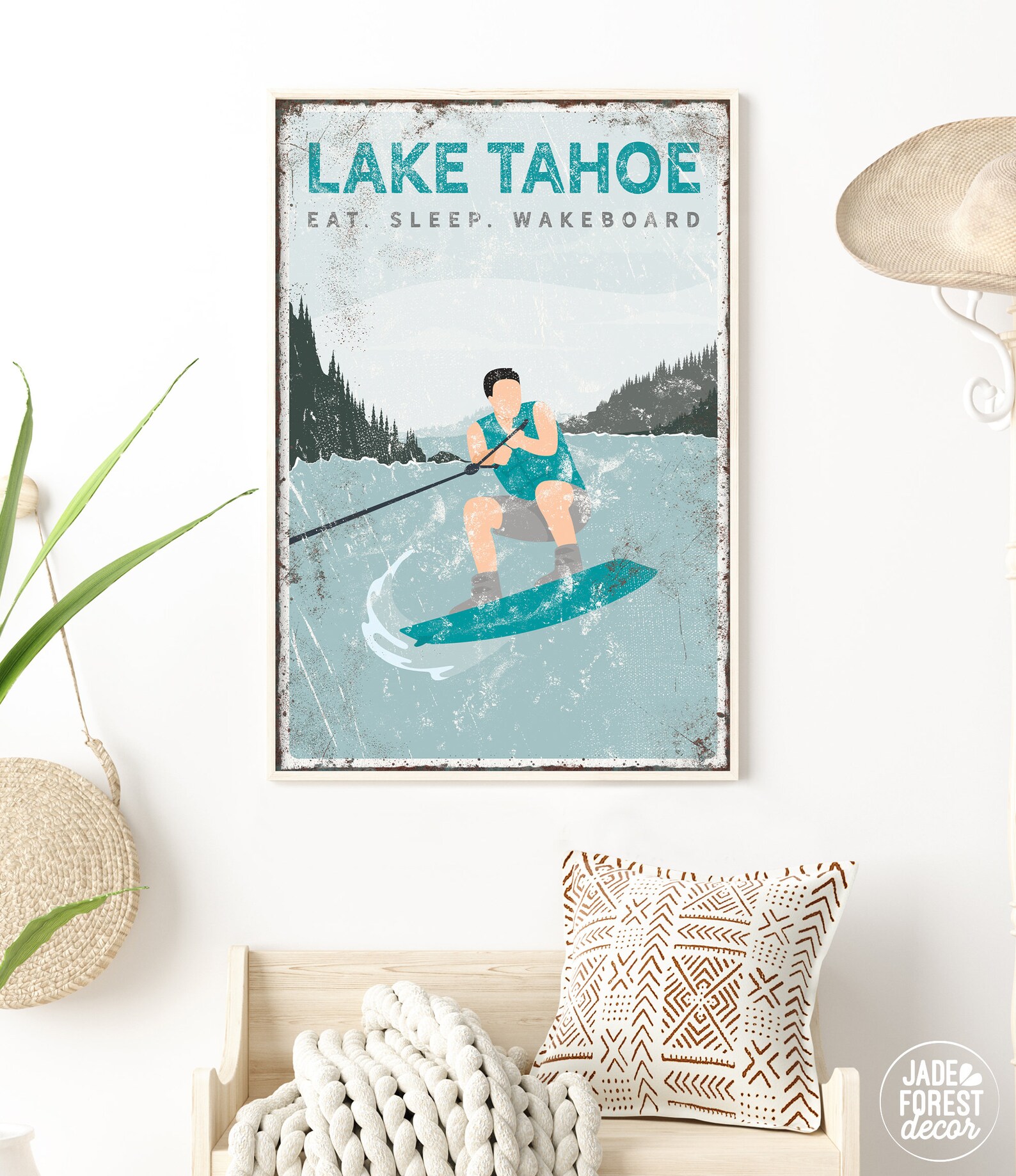 Navy Blue LAKE LIFE Sign Wake Boarding Gift for Him - Etsy