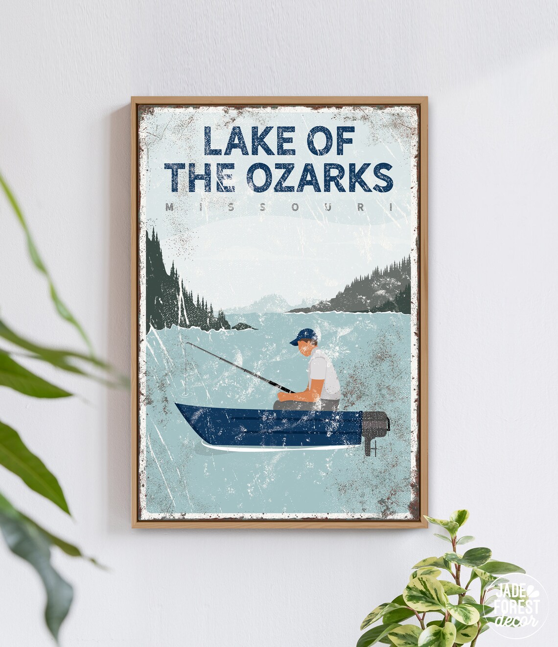 Lake of the Ozarks Sign Custom Fishing Boat Art Print for - Etsy